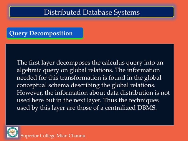 Distributed Database Systems-Query Decomposition I.pptx
