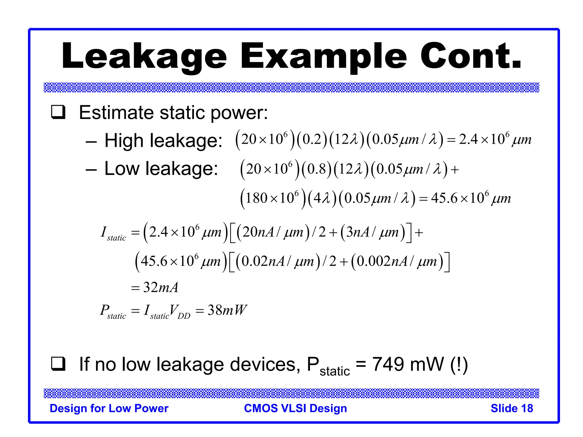 Introduction To Cmos Vlsi Design For Low Power Ppt