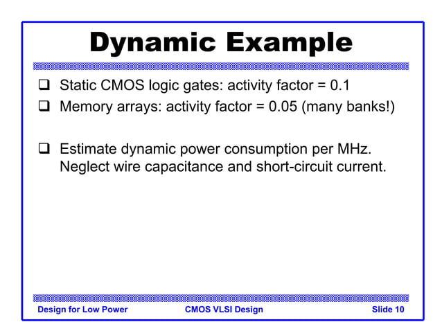 Introduction to CMOS VLSI Design for Low Power | PPT