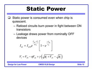 Introduction to CMOS VLSI Design for Low Power | PPT