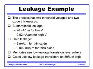 Introduction to CMOS VLSI Design for Low Power | PPT