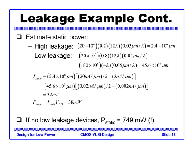 Introduction To Cmos Vlsi Design For Low Power Ppt