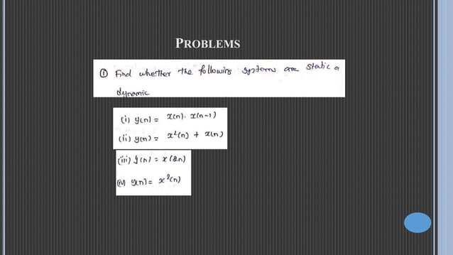 Static & Dynamic Systems |Solved problems| | PPT Static & Dynamic Systems |Solved problems| | PPT