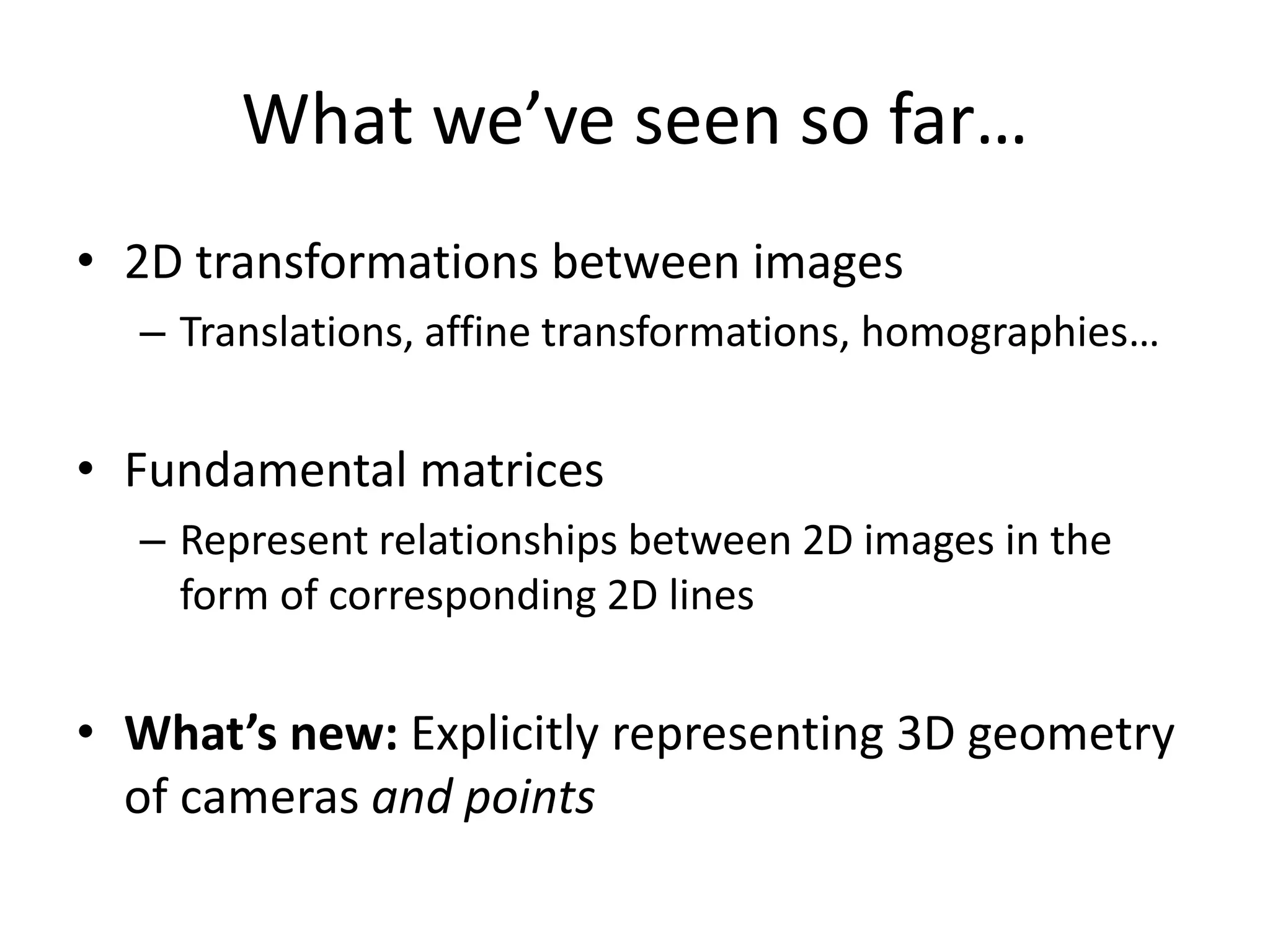 Computer Vision Structure from motion | PPTX