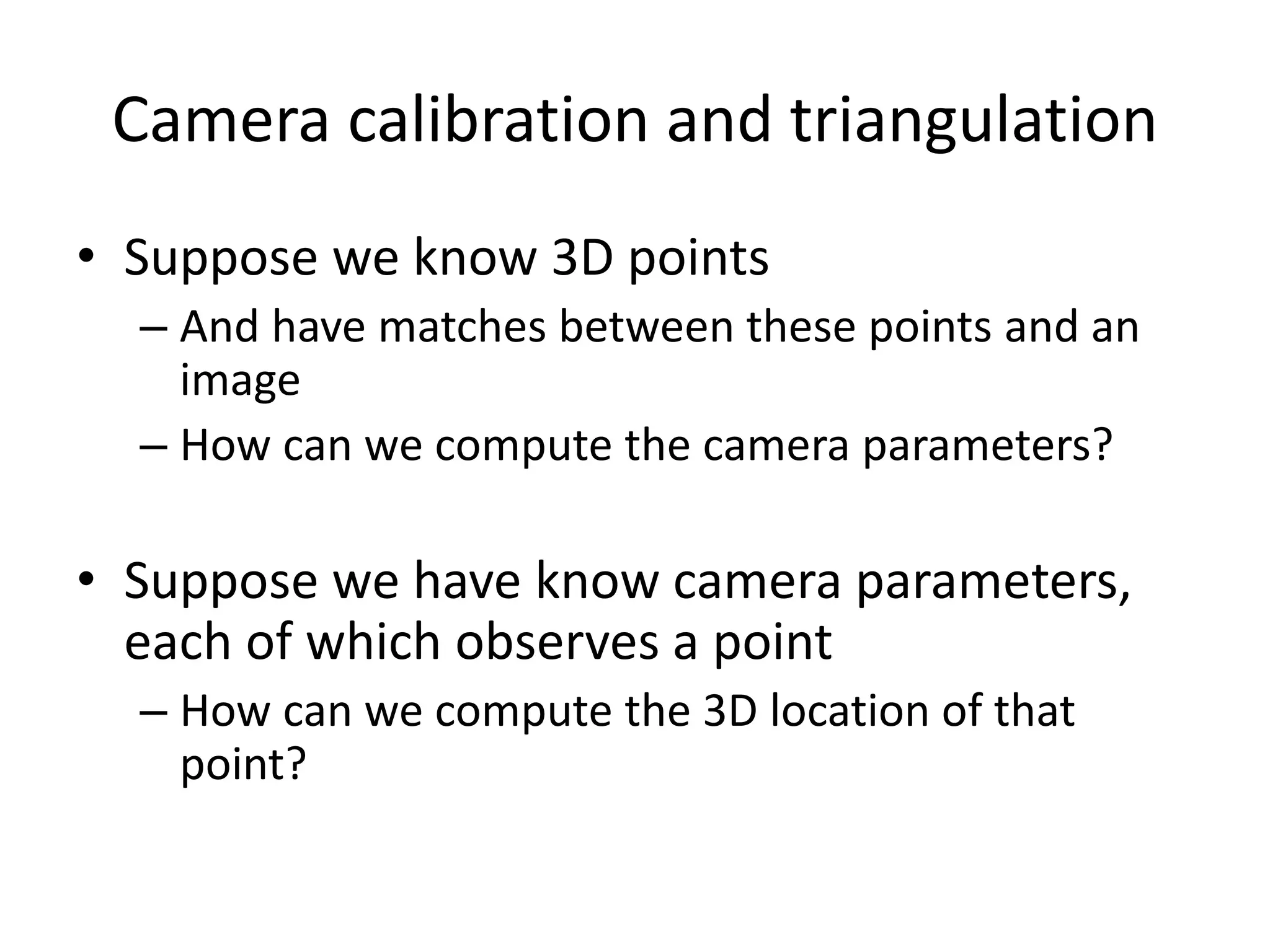 Computer Vision Structure from motion | PPTX