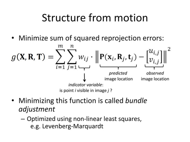 Computer Vision Structure from motion | PPTX