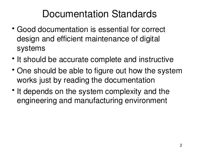 Documentation Standards of an IC