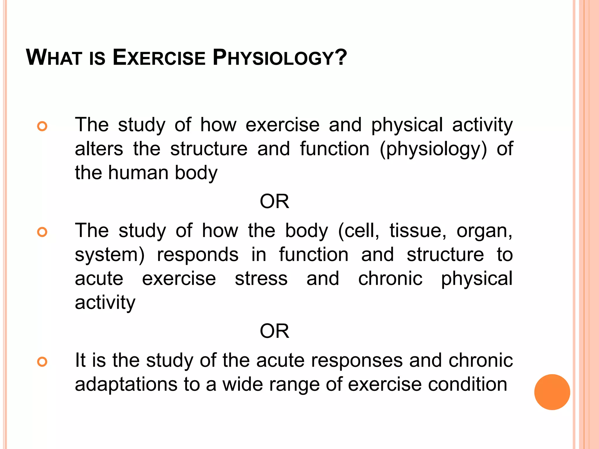 exercise physiology introduction | PPTX