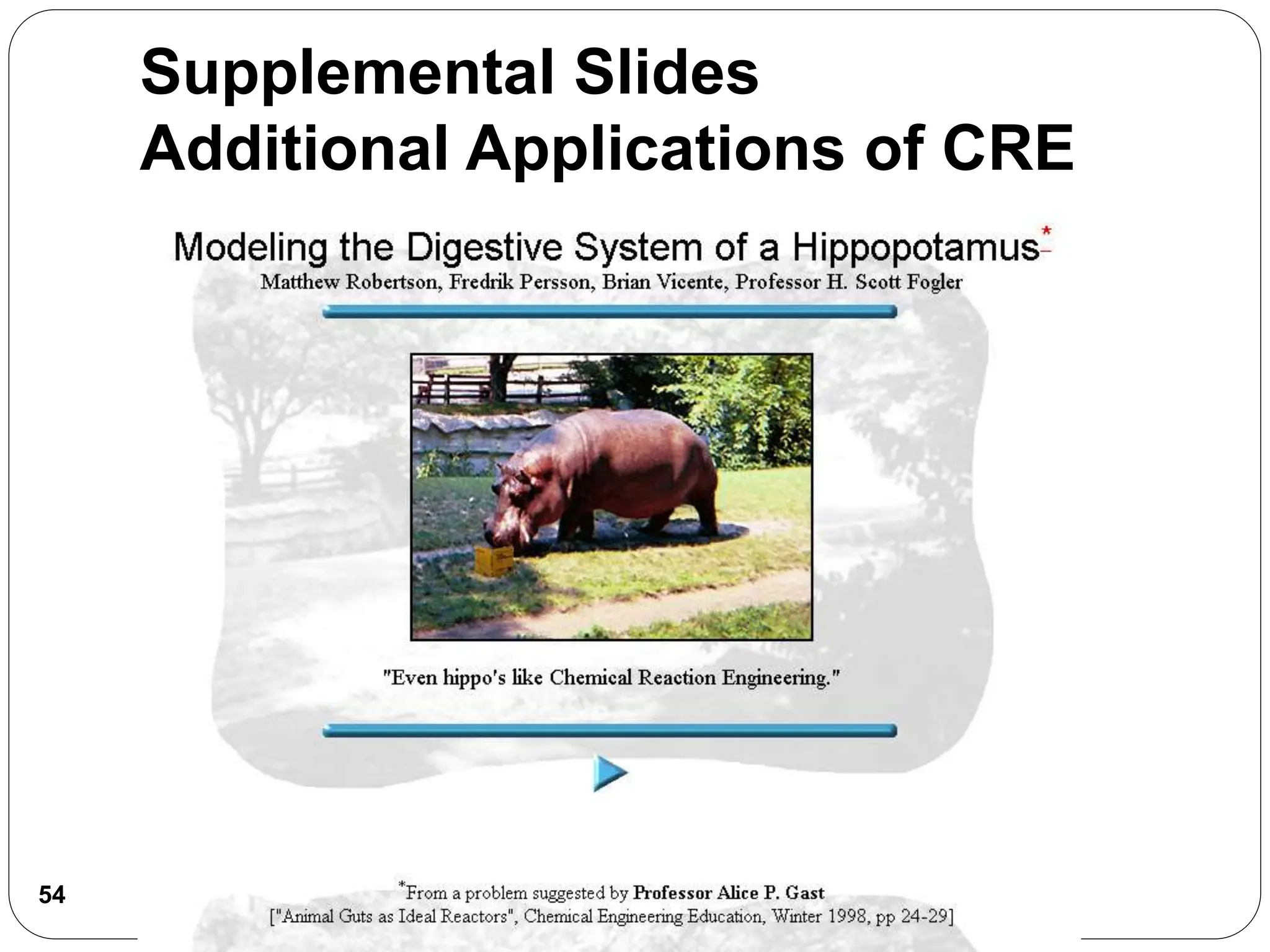 Chemical Reaction Engineering (CRE) is the field that studies the rates ...