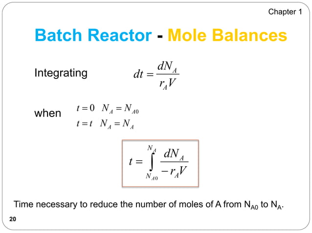 Chemical Reaction Engineering (CRE) is the field that studies the rates ...