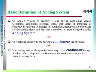 Lec1 - Analog and Digital systems | PDF