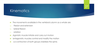 Lec 1 biomechanics of the spine | PPT