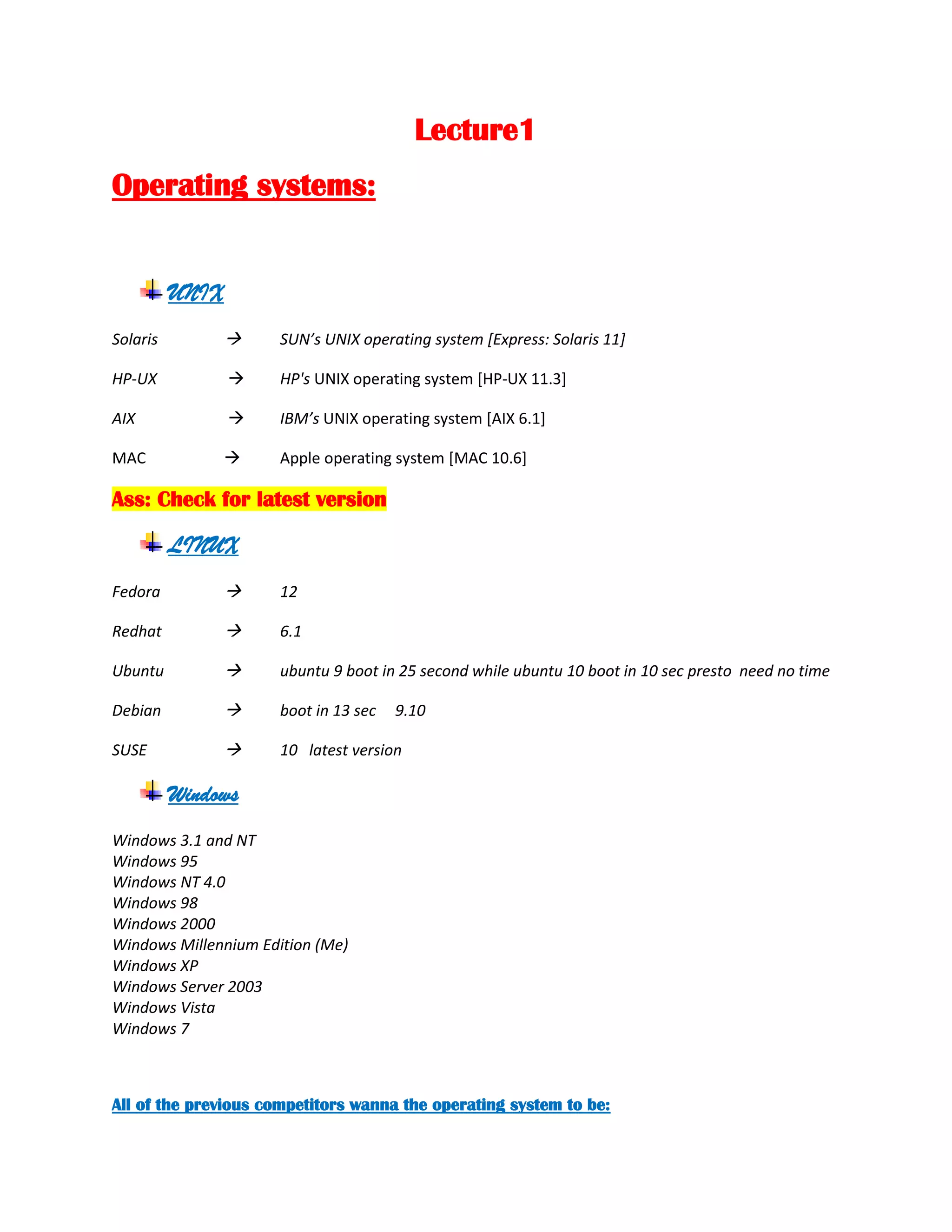lec1.docx | Operating Systems | Computer Software and Applications
