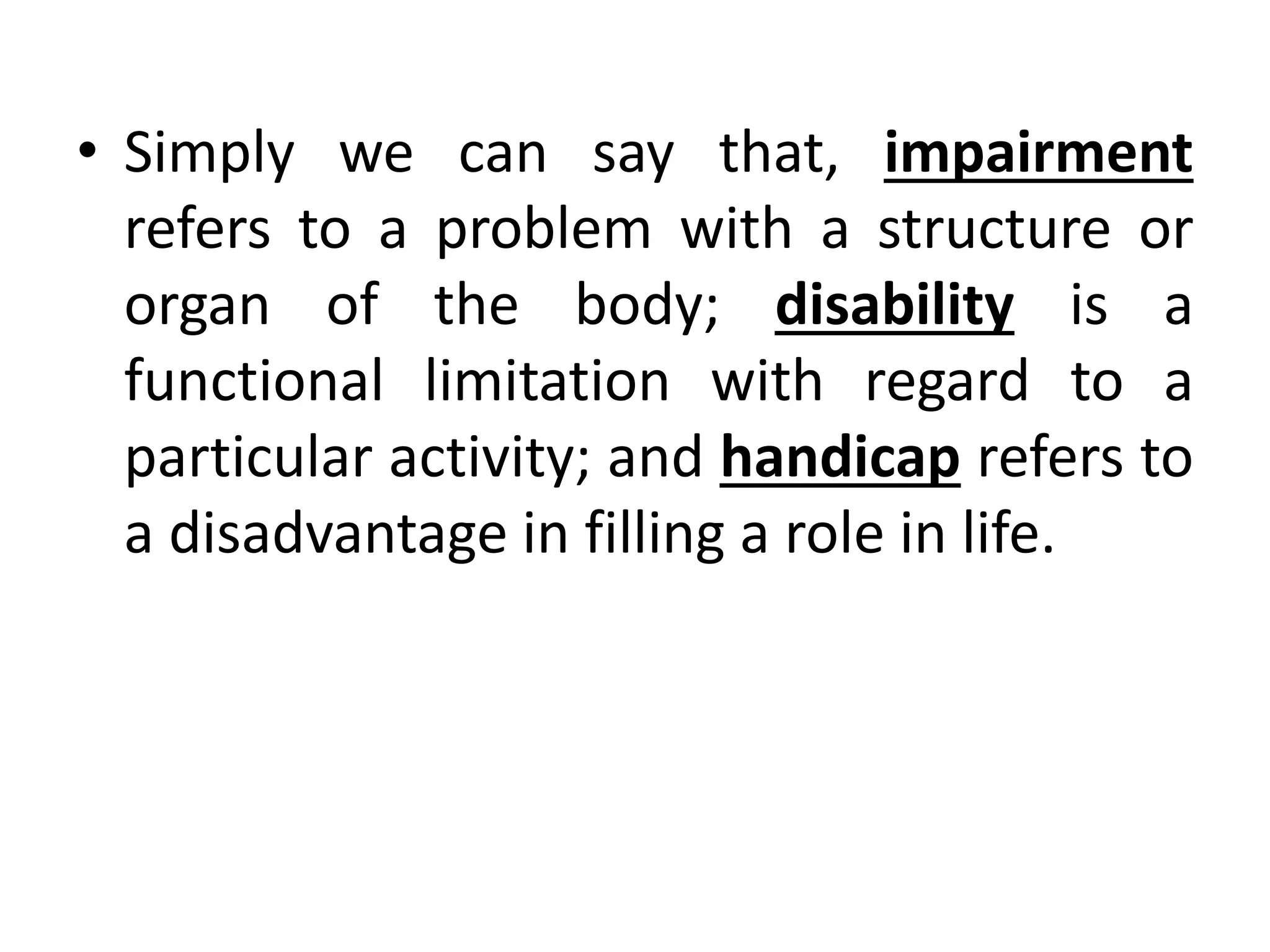 Lec 1 Impairment, Disability, Handicapd.pptx