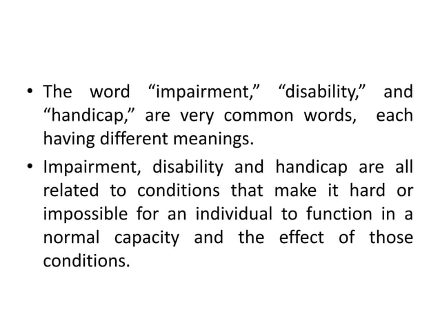 Lec 1 Impairment, Disability, Handicapd.pptx