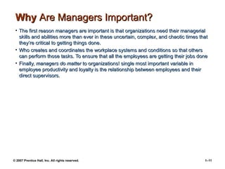 introduction to management (management levels , skills, roles and ...