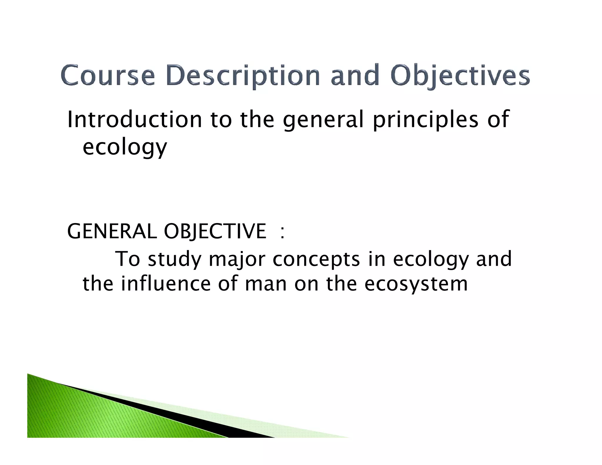 General Ecology Introduction | PDF