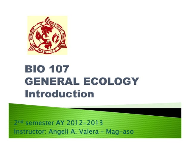 General Ecology Introduction | PDF | Biological Sciences | Science