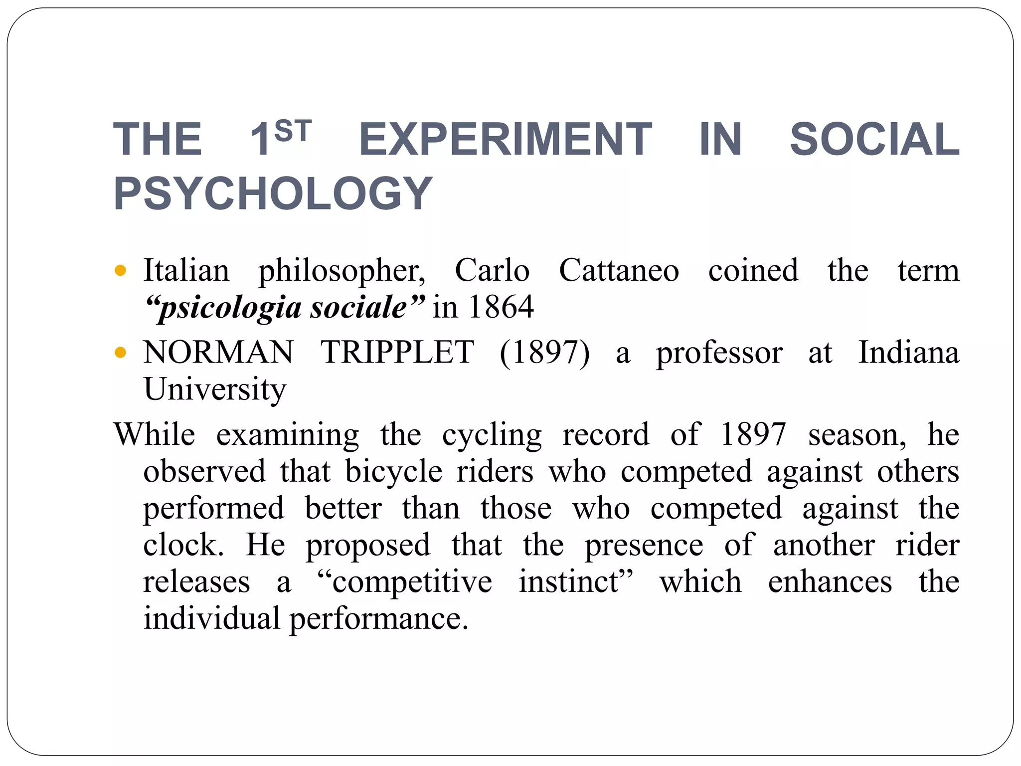 Introduction to advanced social psychology & historical manifestations ...