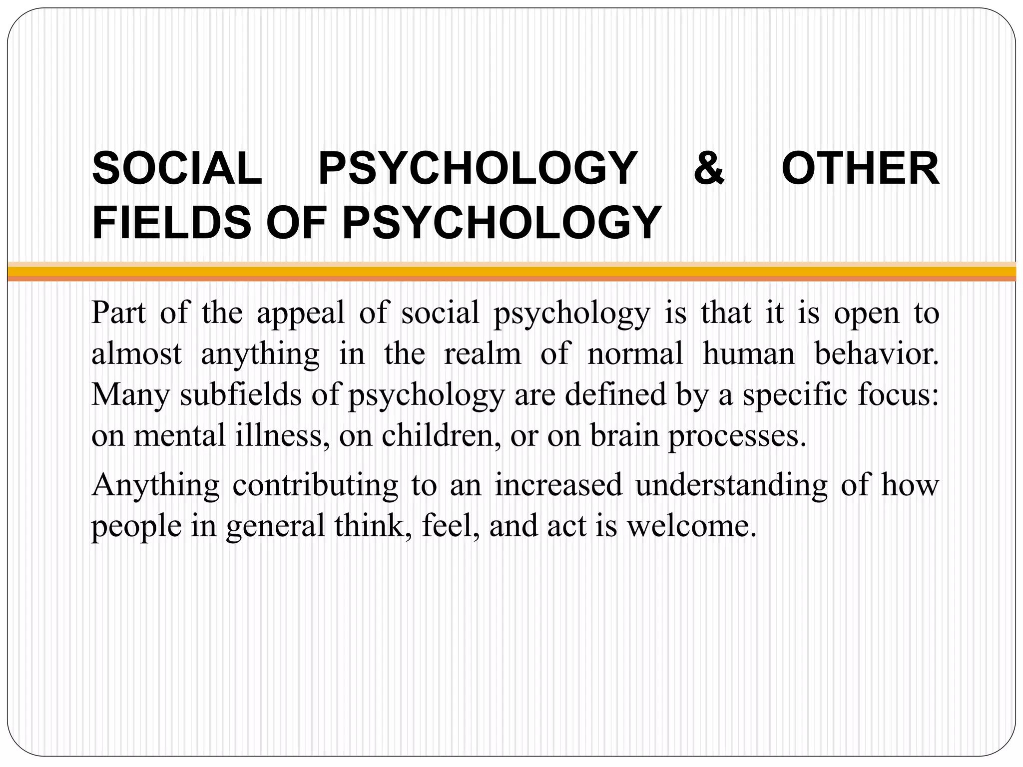 Introduction to advanced social psychology & historical manifestations ...