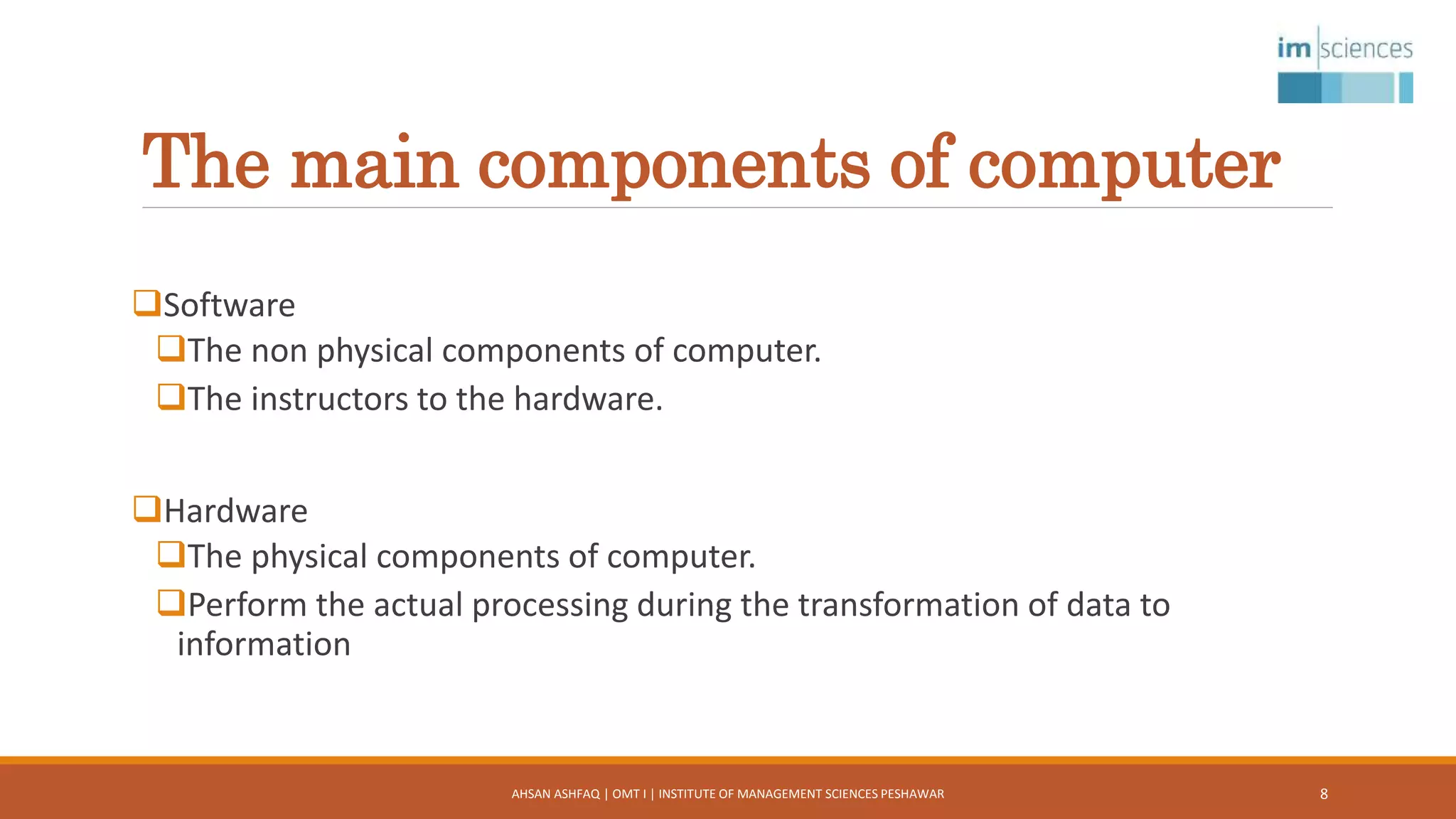 Lec 1 introduction to computer -i | PPT