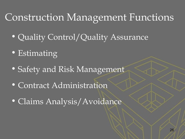 Introduction to construction management | PPT