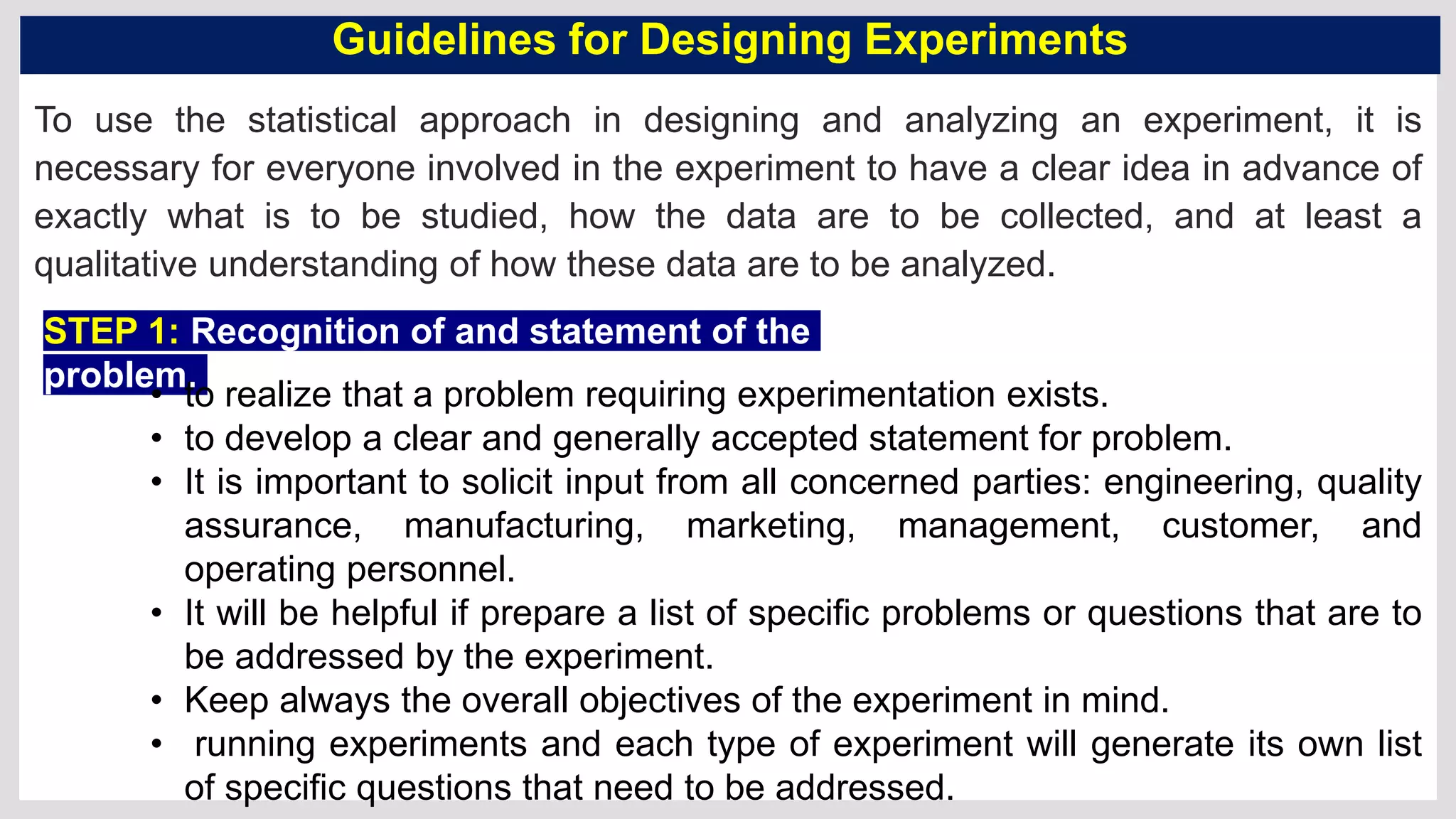 introduction to design of experiments | PPTX