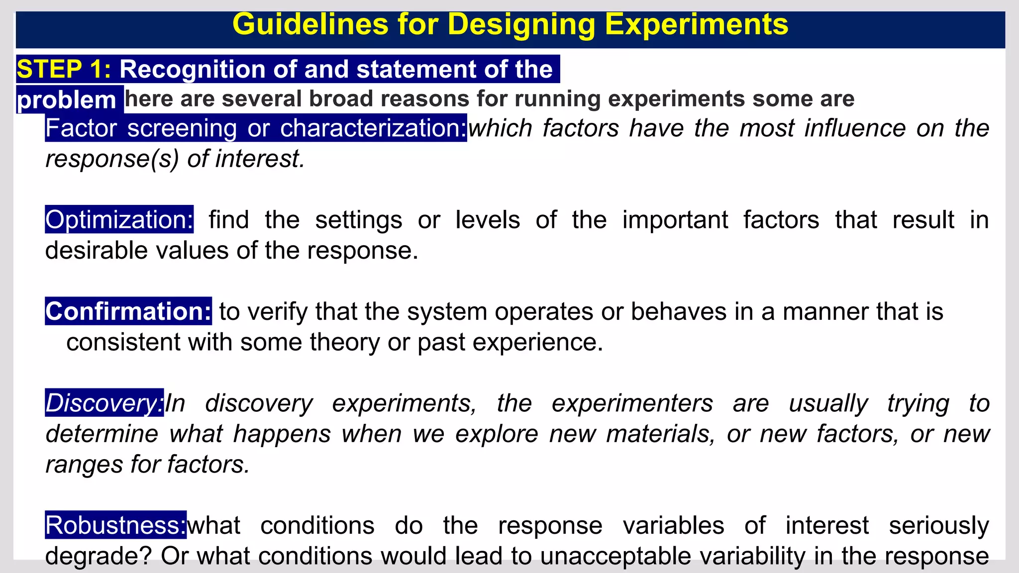 introduction to design of experiments | PPTX