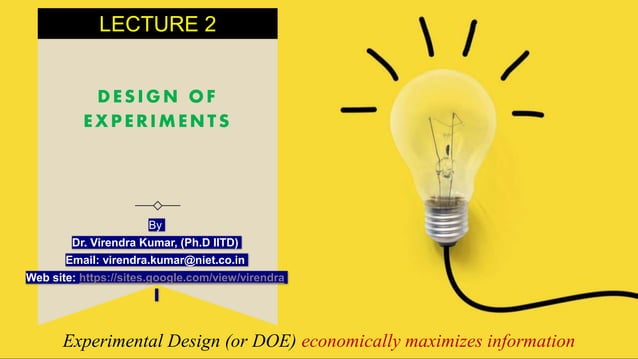 introduction to design of experiments | PPTX