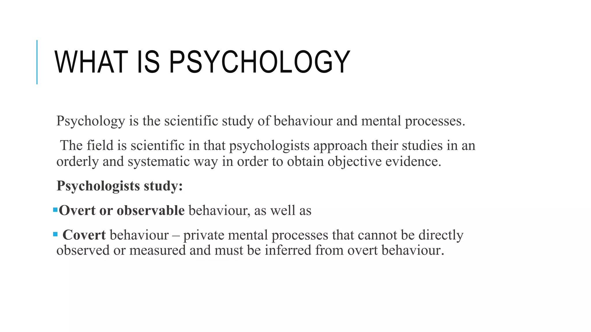 Lec#1 introduction to psychology | PPTX