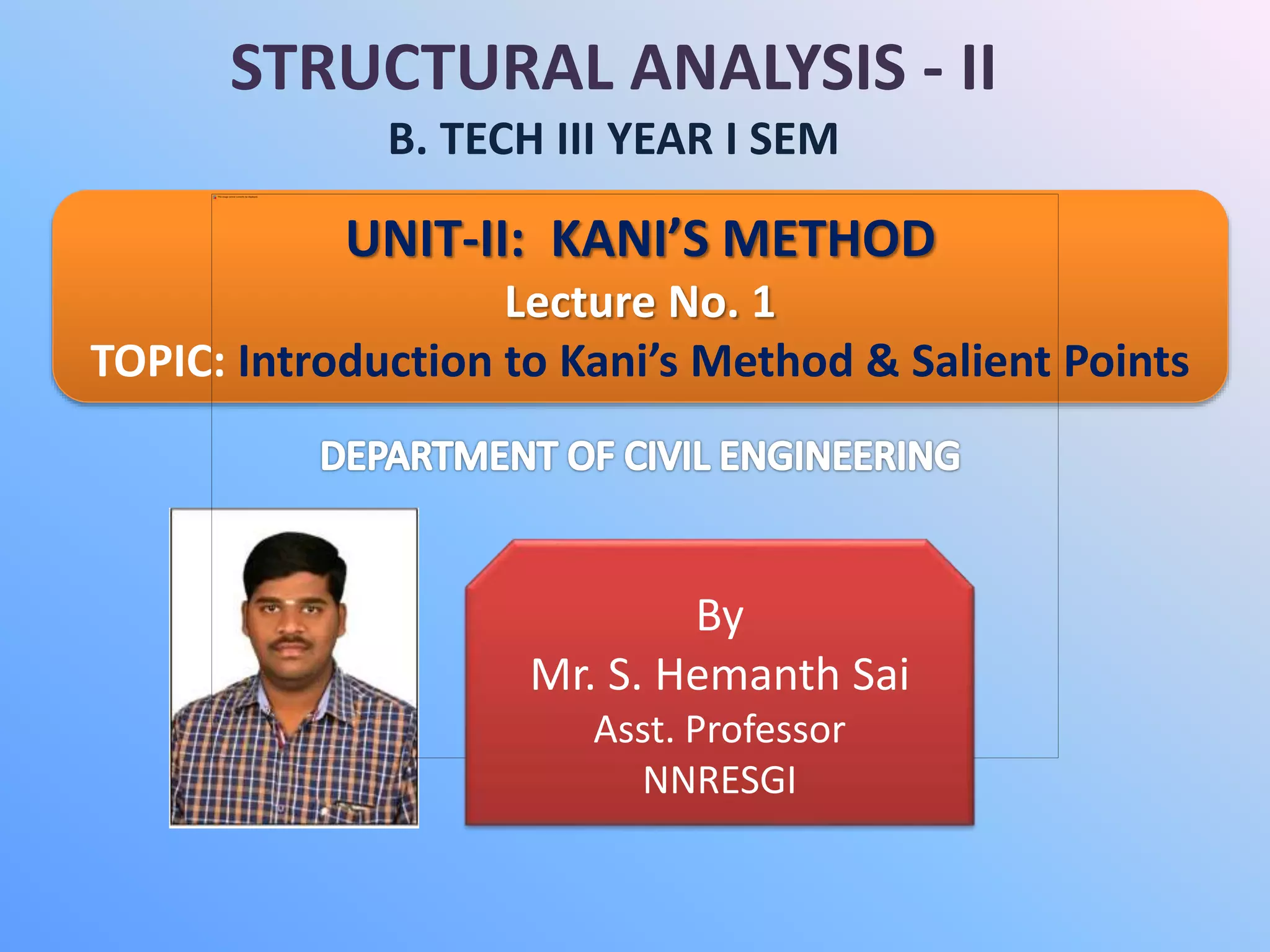 Lec 1 kani's method | PPTX