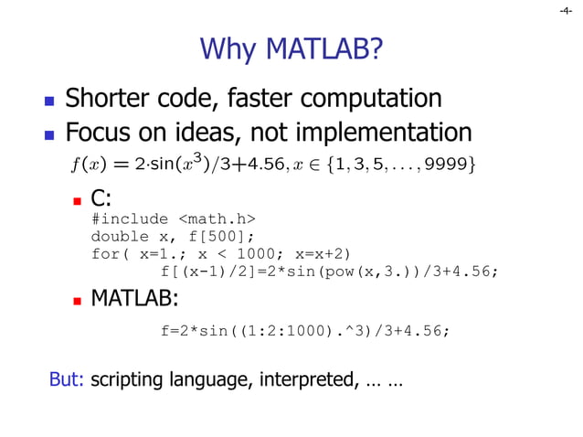 Lec1matlabppt Basic All Operations Matlab Operations Ppt