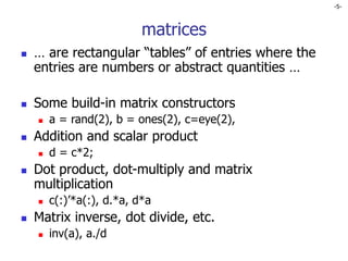 lec1_matlab.ppt basic all operations matlab operations | PPT