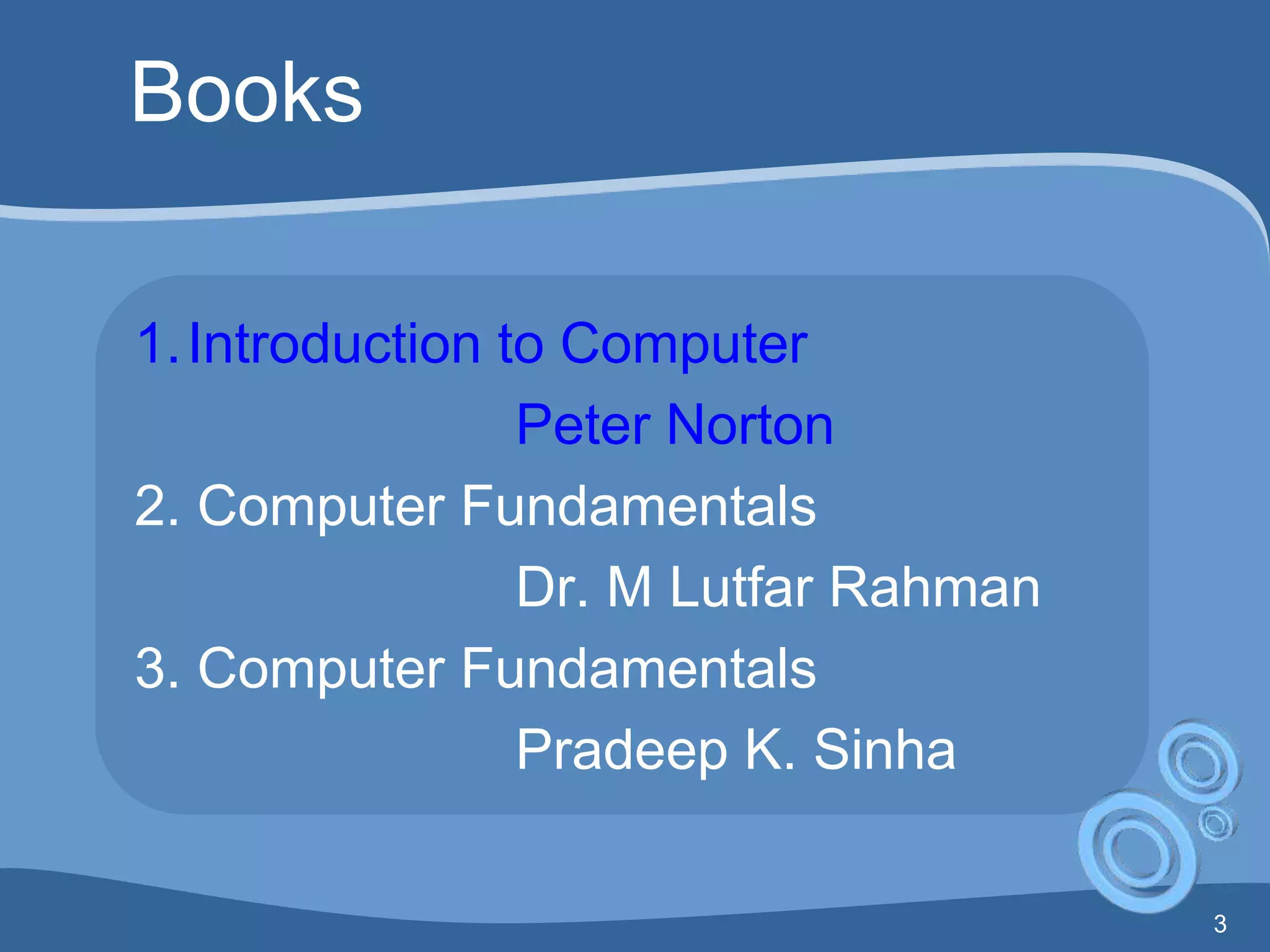 introduction to computer: Lec 1 orientation | PPT
