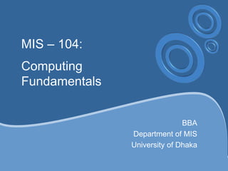 introduction to computer: Lec 1 orientation | PPT