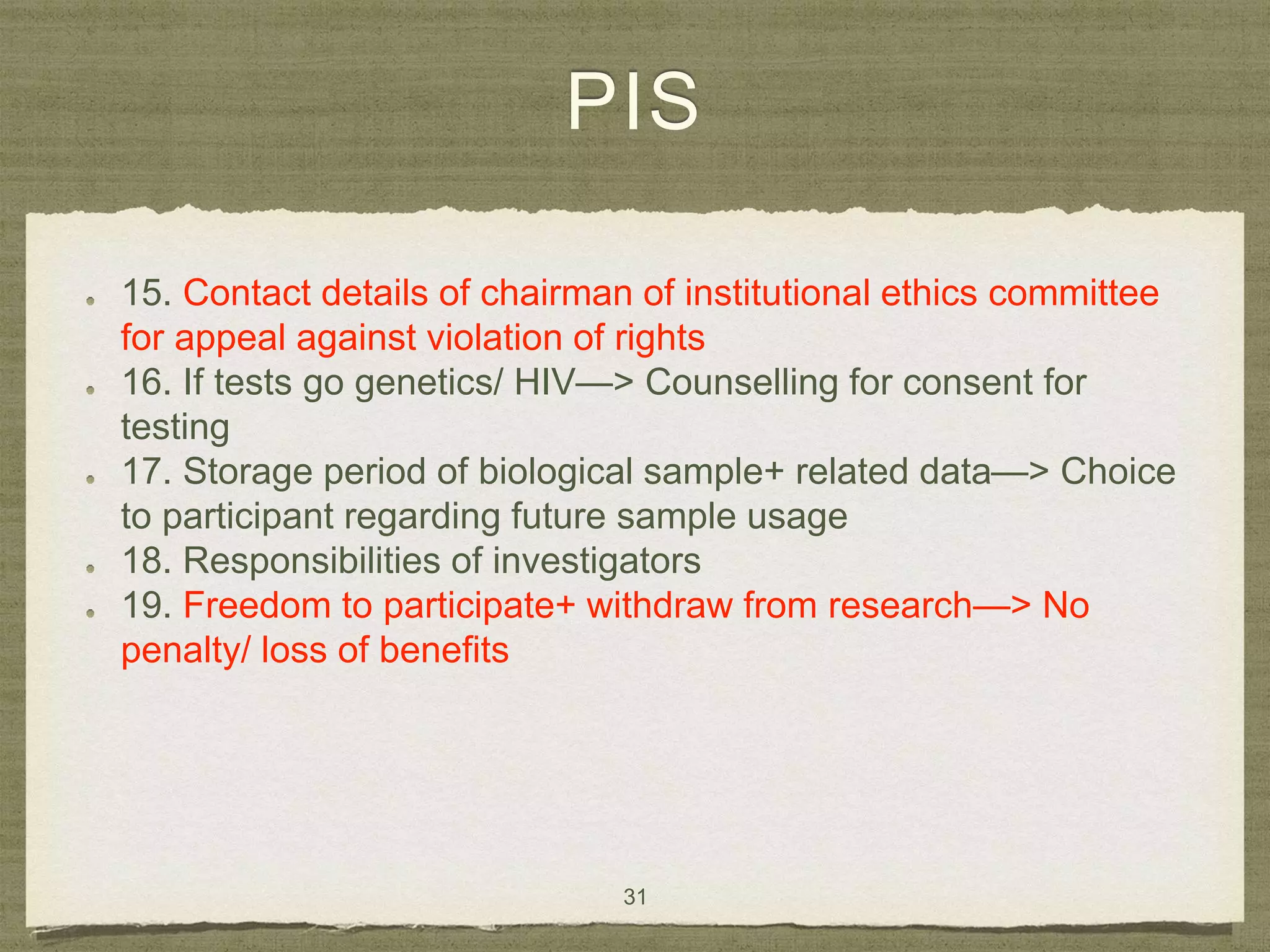 SAMPLE SIZE, CONSENT, STATISTICS | PPT