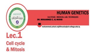 Lec1 cell cycle and mitosis | PPT