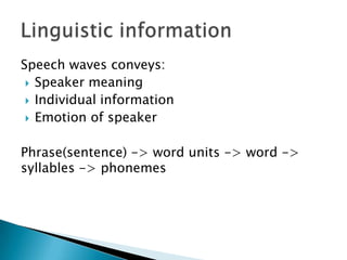 Principal characteristics of speech | PPT