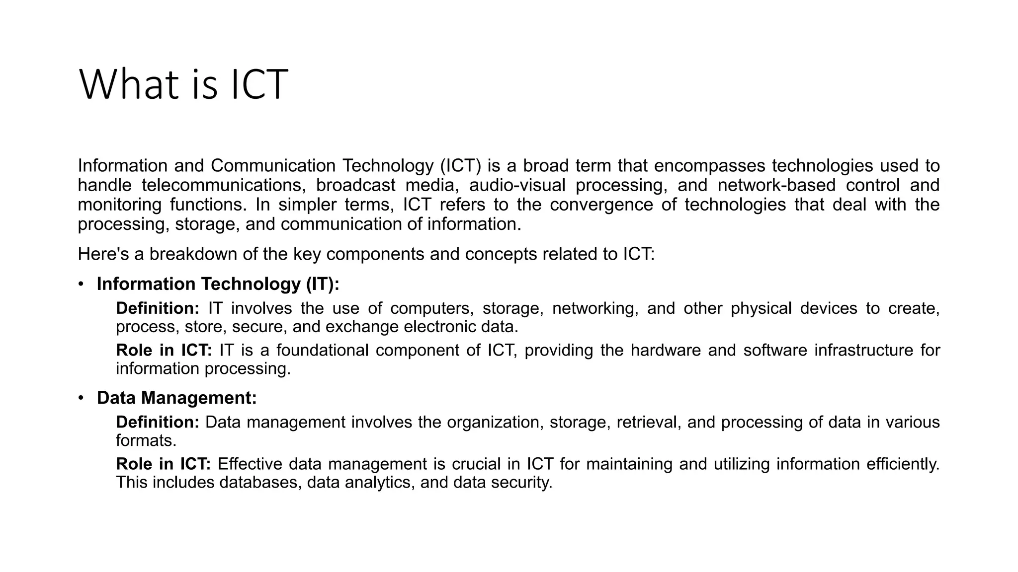 what is ICT and Role of ICT in dily life.pptx