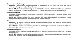 what is ICT and Role of ICT in dily life.pptx