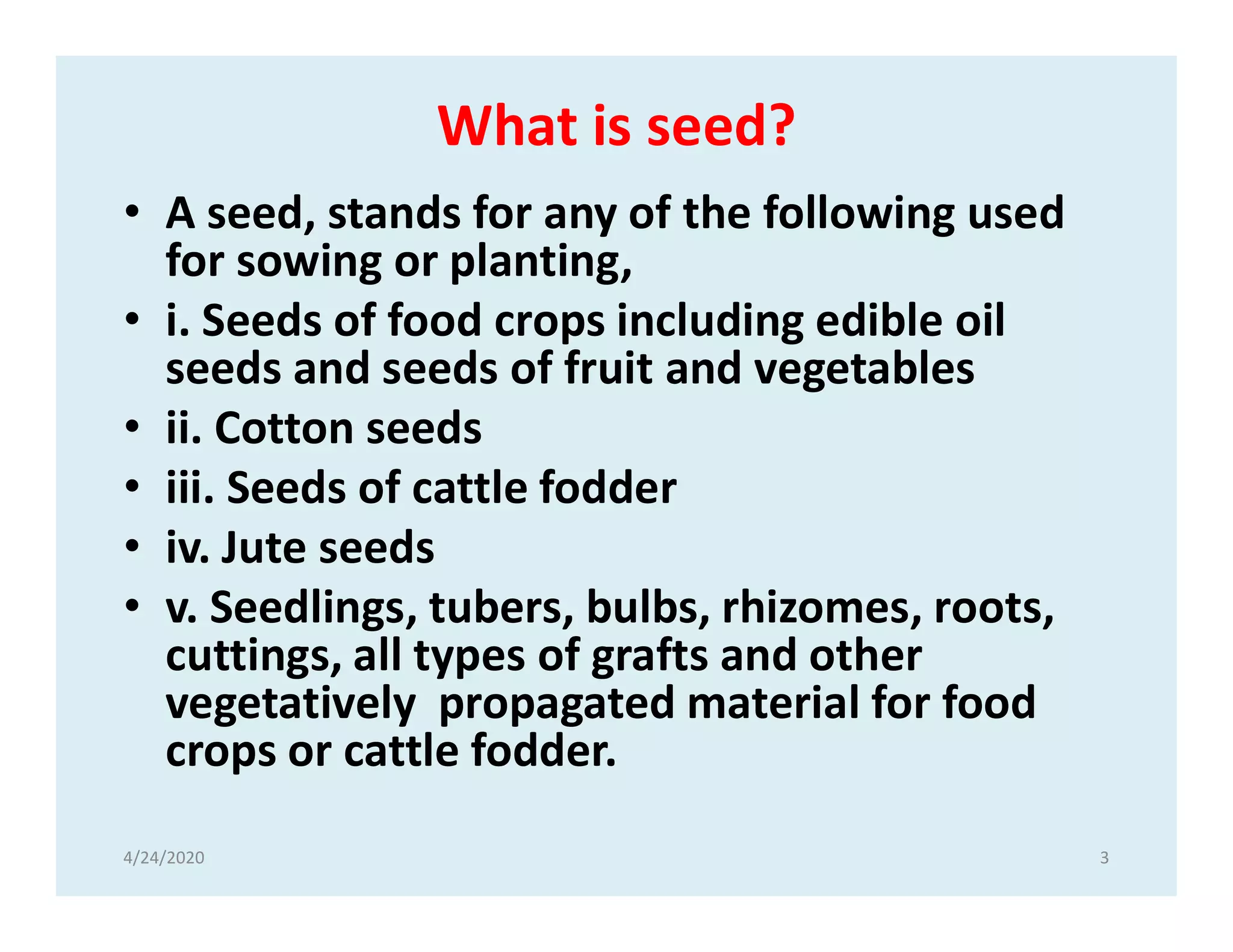 Seed and seed technology | PDF | Agriculture | Industries