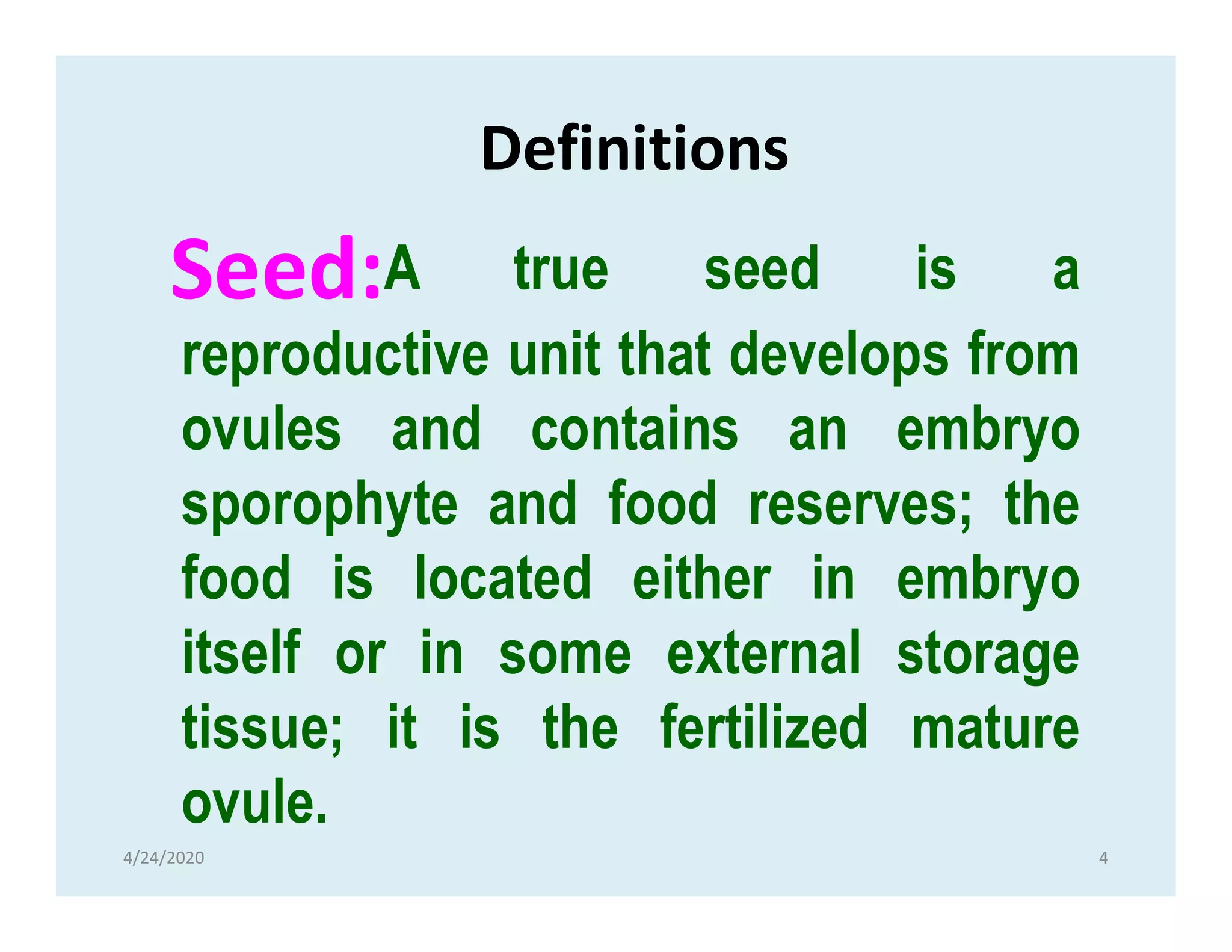 Seed and seed technology | PDF