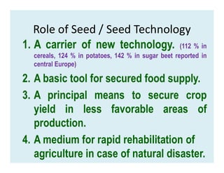 Seed and seed technology | PDF | Agriculture | Industries
