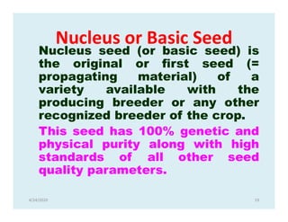 Seed and seed technology | PDF | Agriculture | Industries