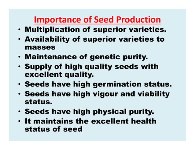 Seed and seed technology | PDF | Agriculture | Industries
