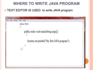 Programming in Java | PPT