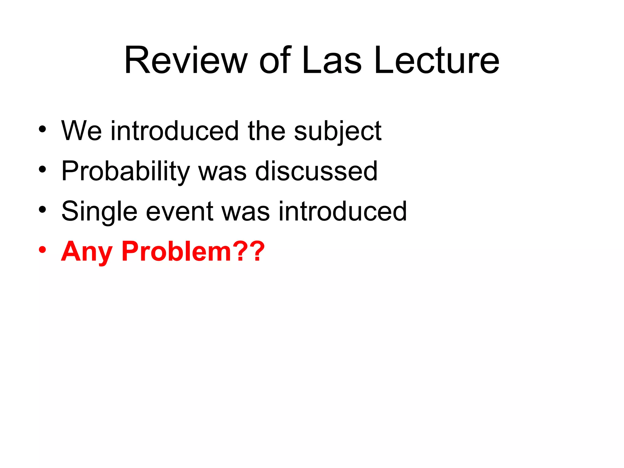 Probability And Random Variable Lecture(Lec2) | PPT