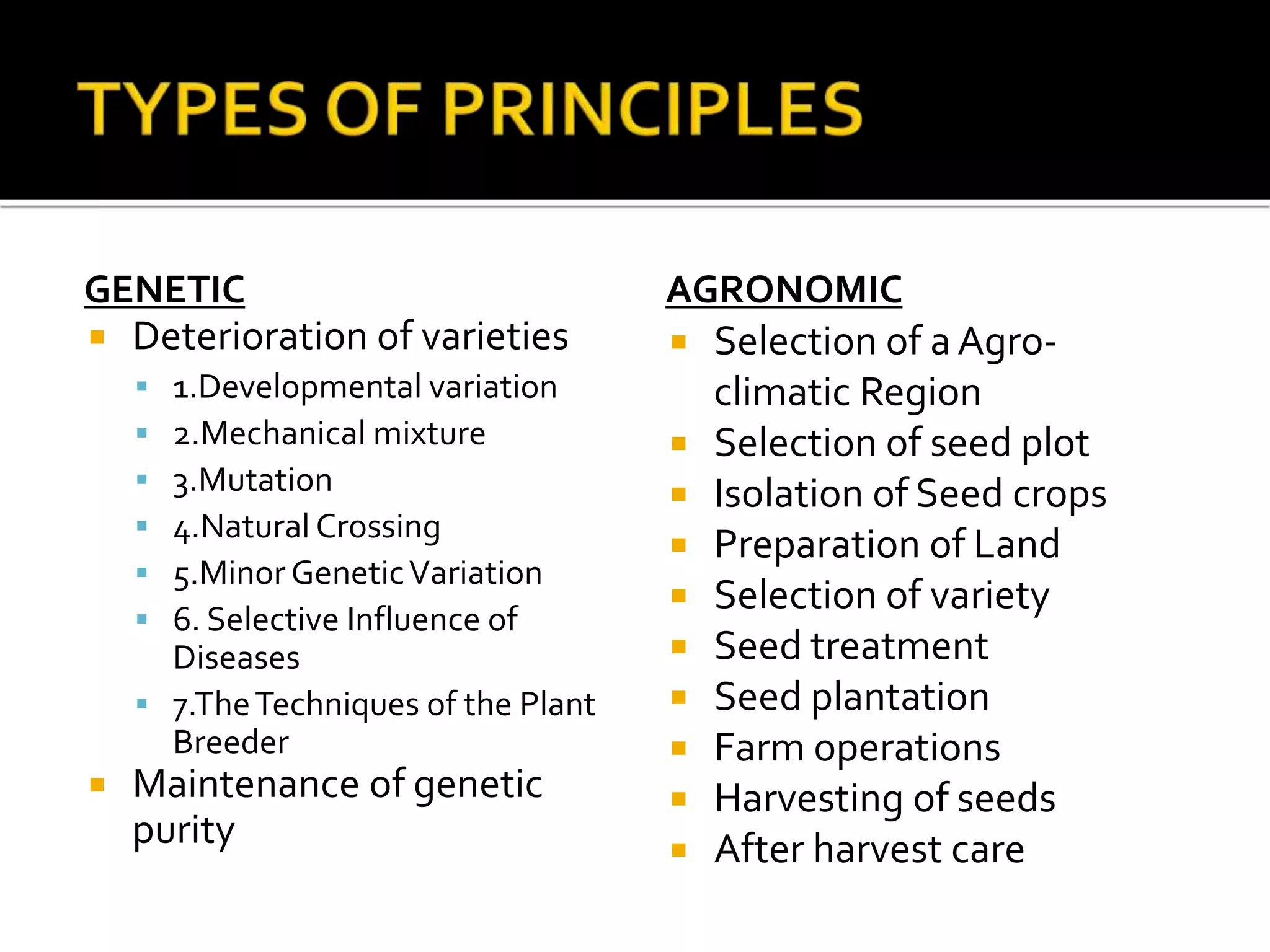 Principles of Seed Production | PPTX