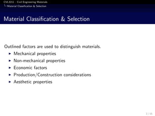 Lecture on Basic Material Classification | PPT