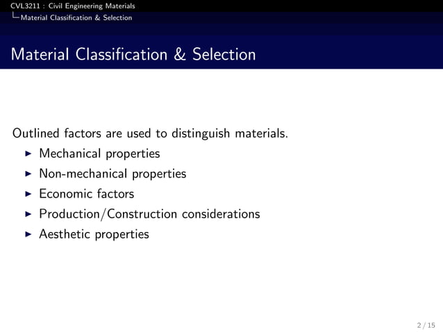 Lecture on Basic Material Classification | PPT